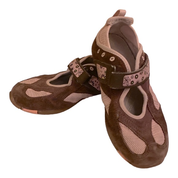 Merrell | Shoes | Merrell Brown Suede And Blush Pink Floral Velcro Aqua ...